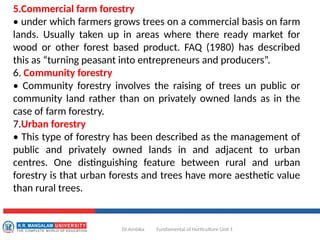 FORESTRY ITS TYPES AND ITS IMPORTSNCE IN AGRICULTURE | PPTX