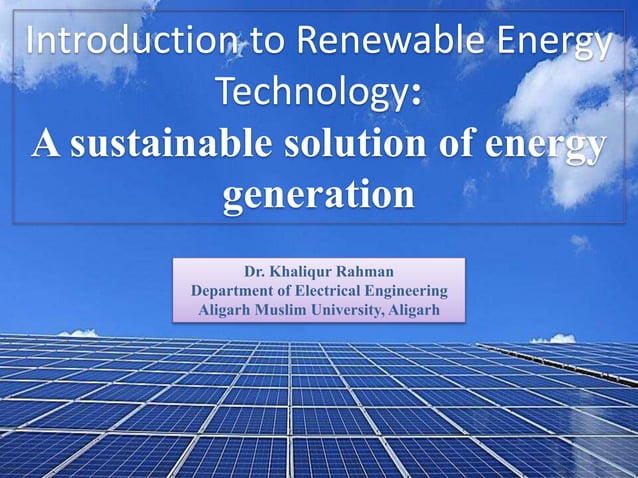Lecture 1 And 2 Renewable Enrgy Resources Pptx