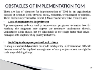 TOTAL QUALITY MANAGEMENT (TQM) with PRINCIPLES | PPTX | Business ...