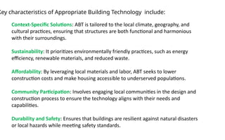 Lecture 1 Appropriate building technology | PPTX