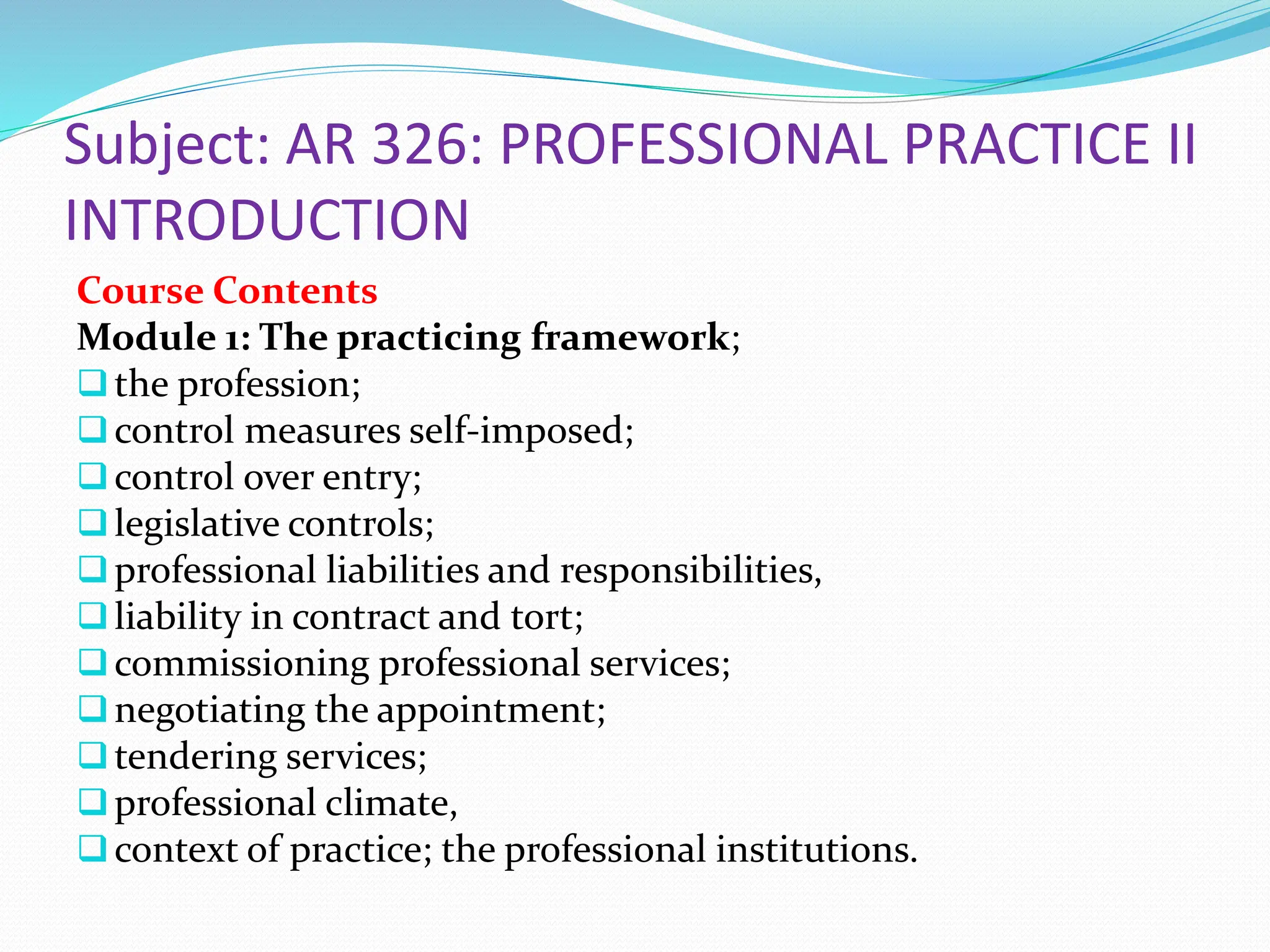 Lecture 1 AR 326 PROFESSIONAL PRACTICE II (1).pptx