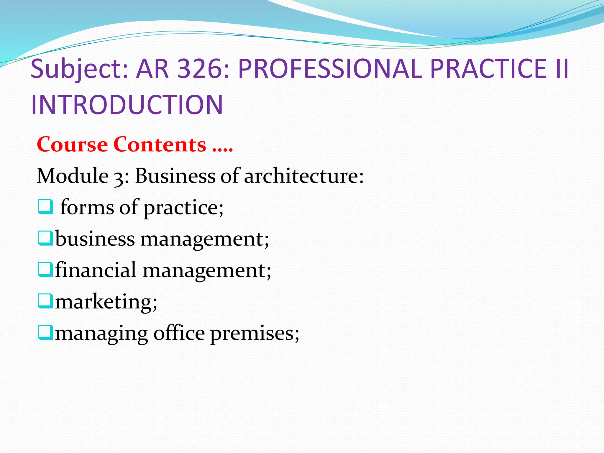 Lecture 1 AR 326 PROFESSIONAL PRACTICE II (1).pptx