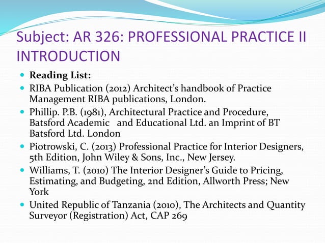Lecture 1 AR 326 PROFESSIONAL PRACTICE II (1).pptx