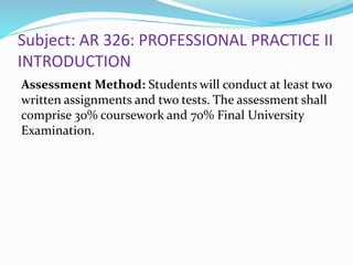 Lecture 1 AR 326 PROFESSIONAL PRACTICE II (1).pptx