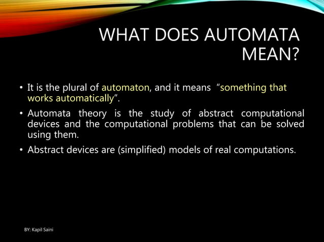 Introduction to Automata Theory | PPT