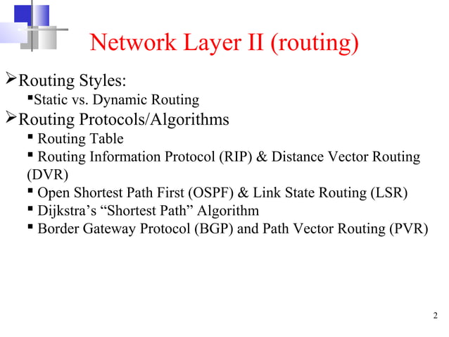 Concept of Network Routing Layer | PPT | Computer Networking | Computing