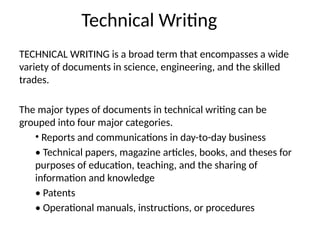 Introduction to Technical Report Writing | PPTX
