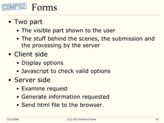 Lecture1 B Frames&Forms | PPT | Web Development | Internet
