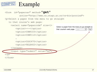 Lecture1 B Frames&Forms | PPT | Web Development | Internet