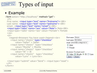 Lecture1 B Frames&Forms | PPT | Web Development | Internet
