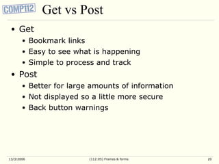 Lecture1 B Frames&Forms | PPT | Web Development | Internet