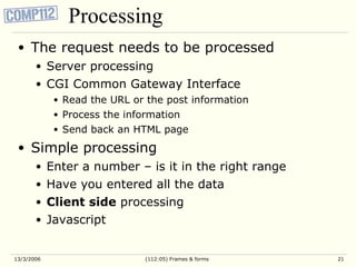 Lecture1 B Frames&Forms | PPT | Web Development | Internet