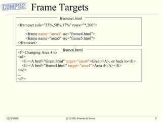 Lecture1 B Frames&Forms | PPT | Web Development | Internet
