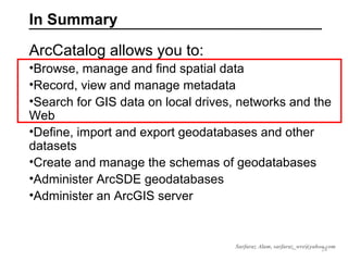 Lecture 1b introduction to arc gis | PPT | Databases | Computer Software and Applications