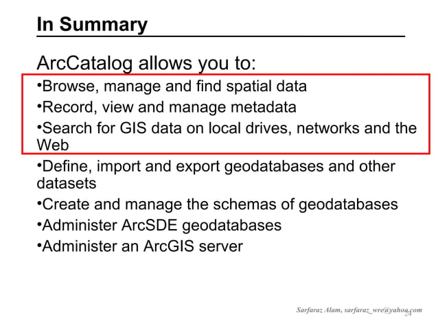 Lecture 1b introduction to arc gis | PPT | Databases | Computer Software and Applications