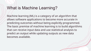 introduction to Machine learning and applications | PPTX
