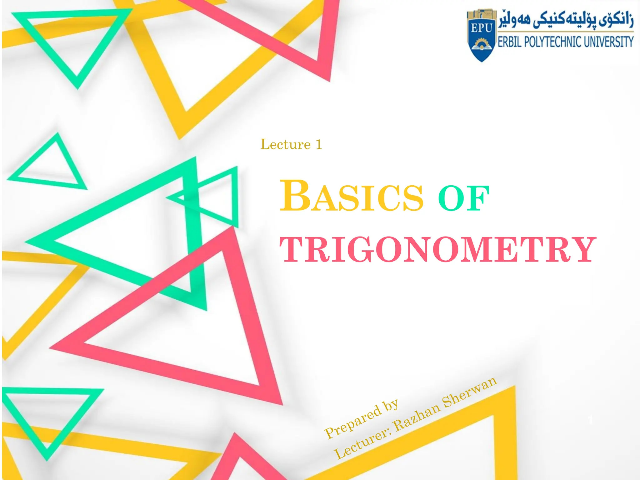 Lecture 1: Basics of trigonometry (surveying) | PDF
