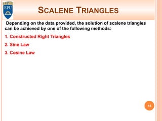 Lecture 1: Basics of trigonometry (surveying) | PDF