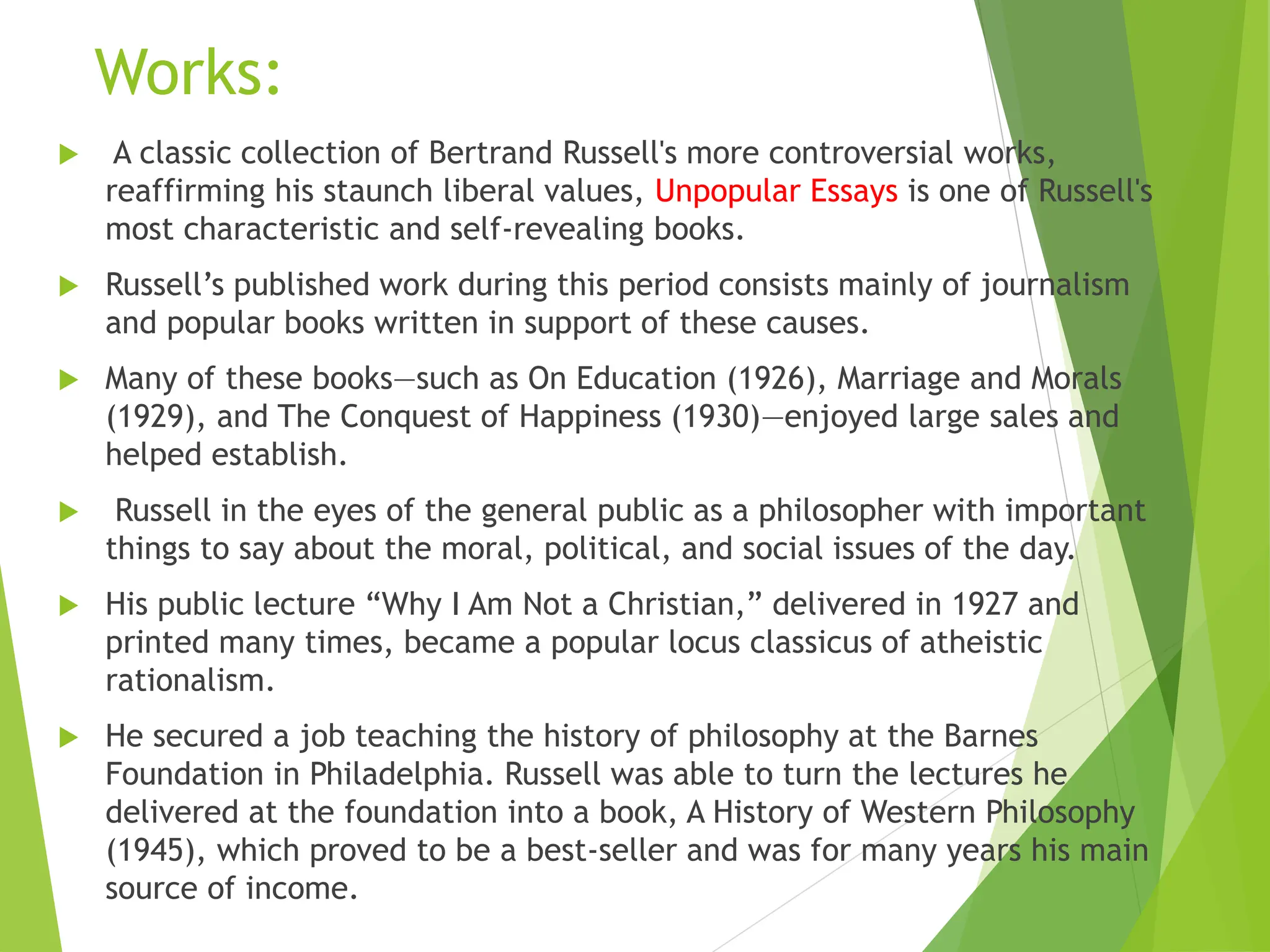 Introduction of Bertrand Russell and his biography | PPT