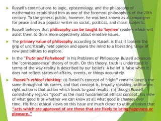Introduction of Bertrand Russell and his biography | PPT