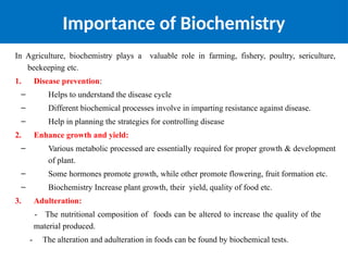 Lecture 1 _Biochemistry Importance in agriculture | PPTX