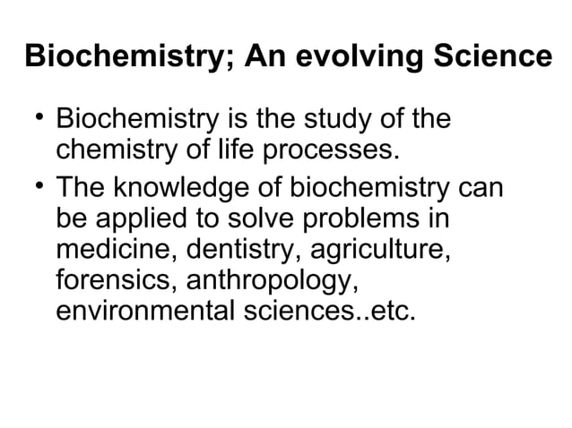 Lecture 1 biochemistry introduction | PPT