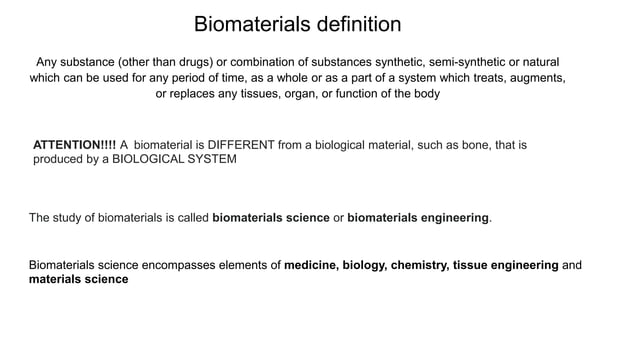 Lecture 1 biomaterials | PPTX