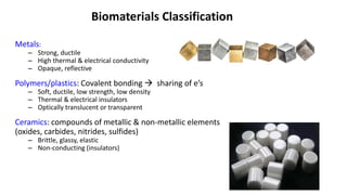 Lecture 1 biomaterials | PPTX