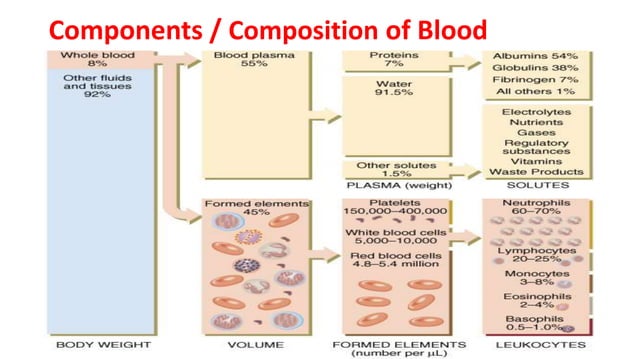 Lecture 1 Blood Physical Characteristics and Components of Blood Origin ...