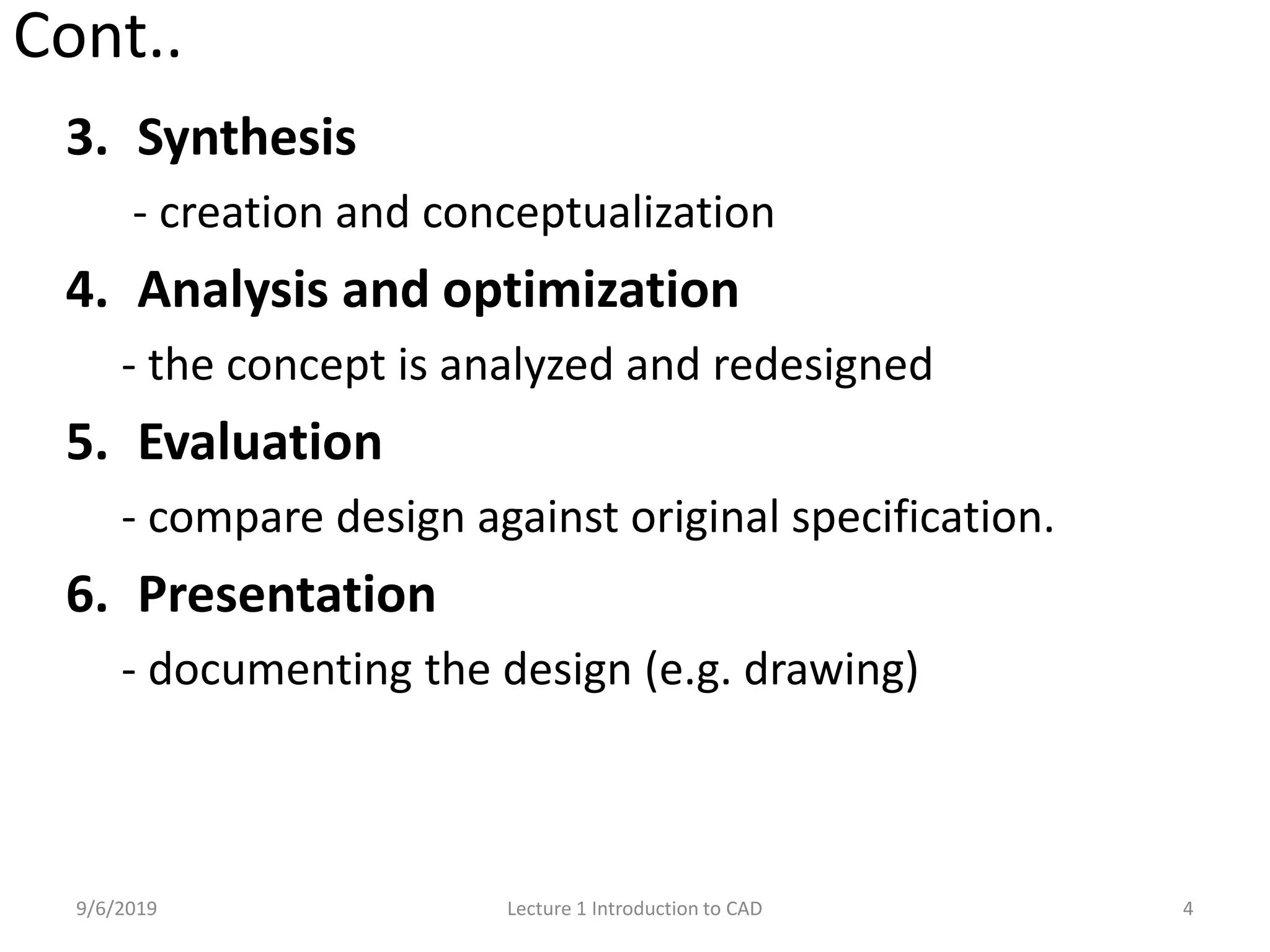 CAD/CAM/CIM (Lecture 1 CAD) | PPTX