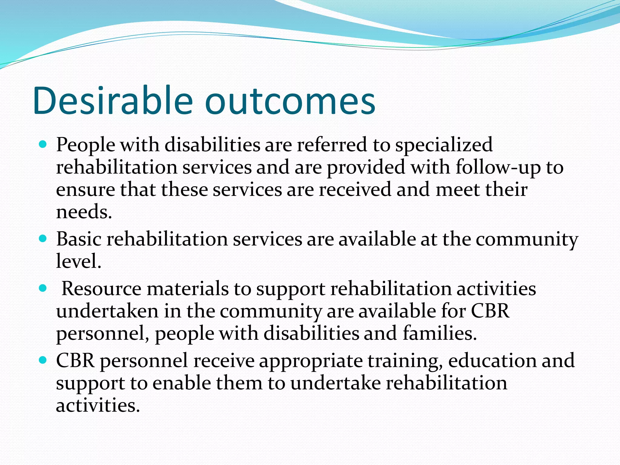 Lecture for physical therapy student community based Rehabilitation | PPTX