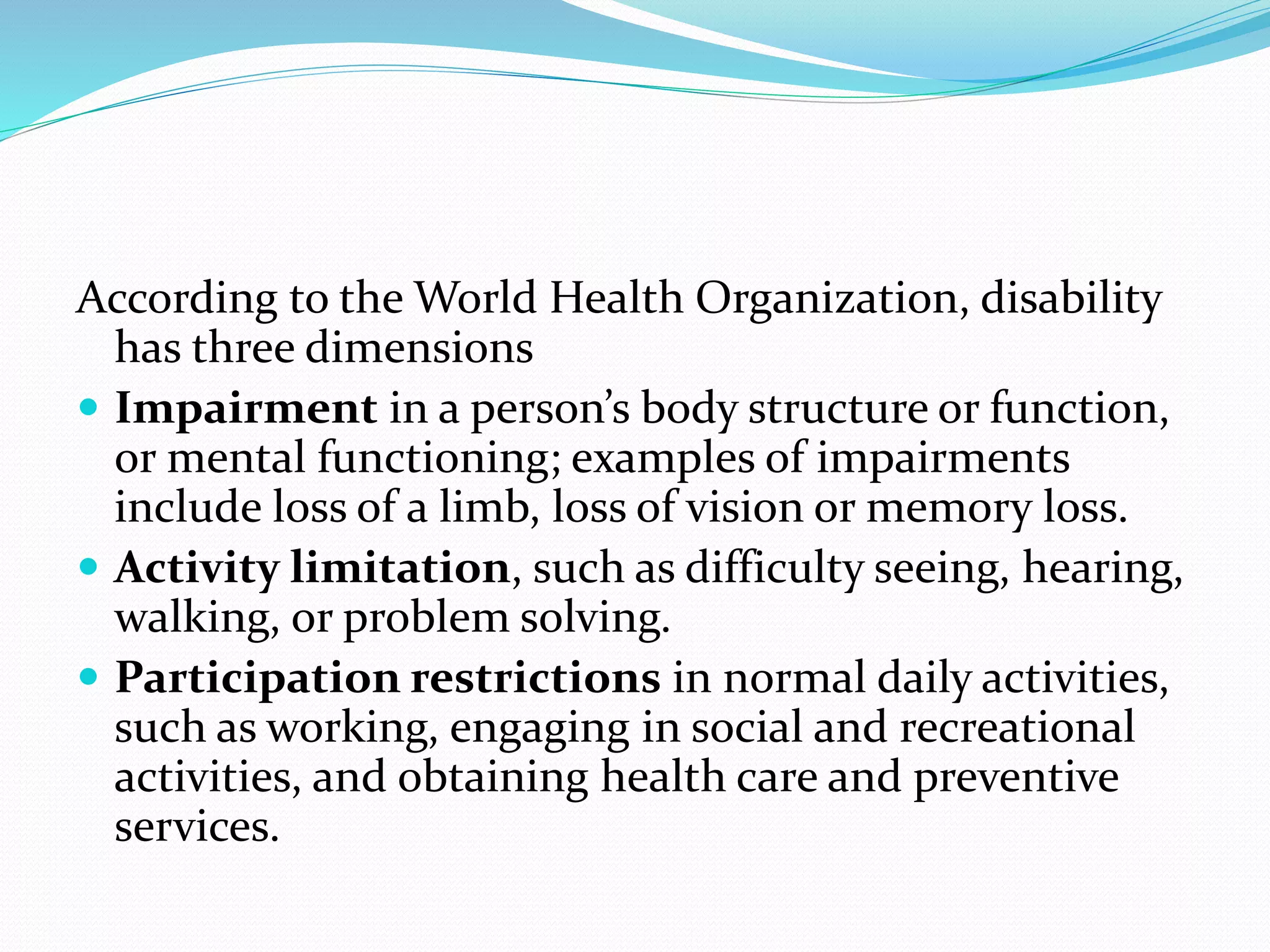 Lecture for physical therapy student community based Rehabilitation | PPTX