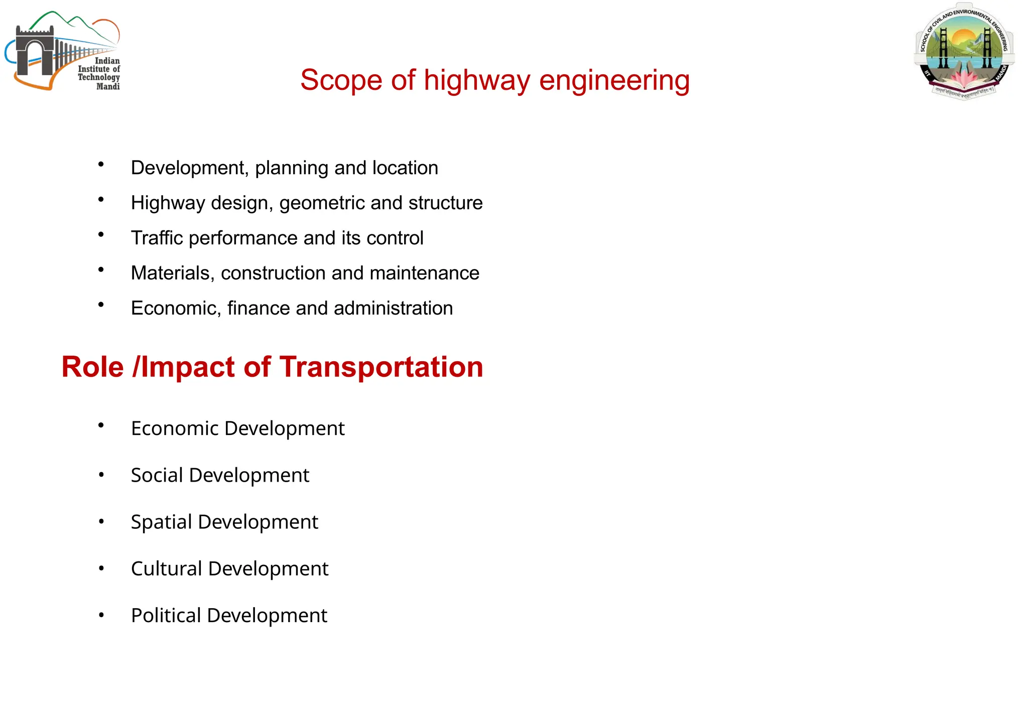 Lecture 1 of transport engineering at iit mandi | PPTX