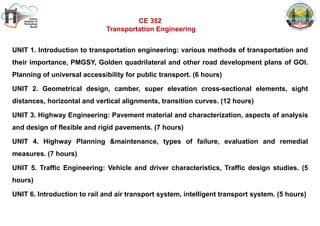 Lecture 1 of transport engineering at iit mandi | PPTX