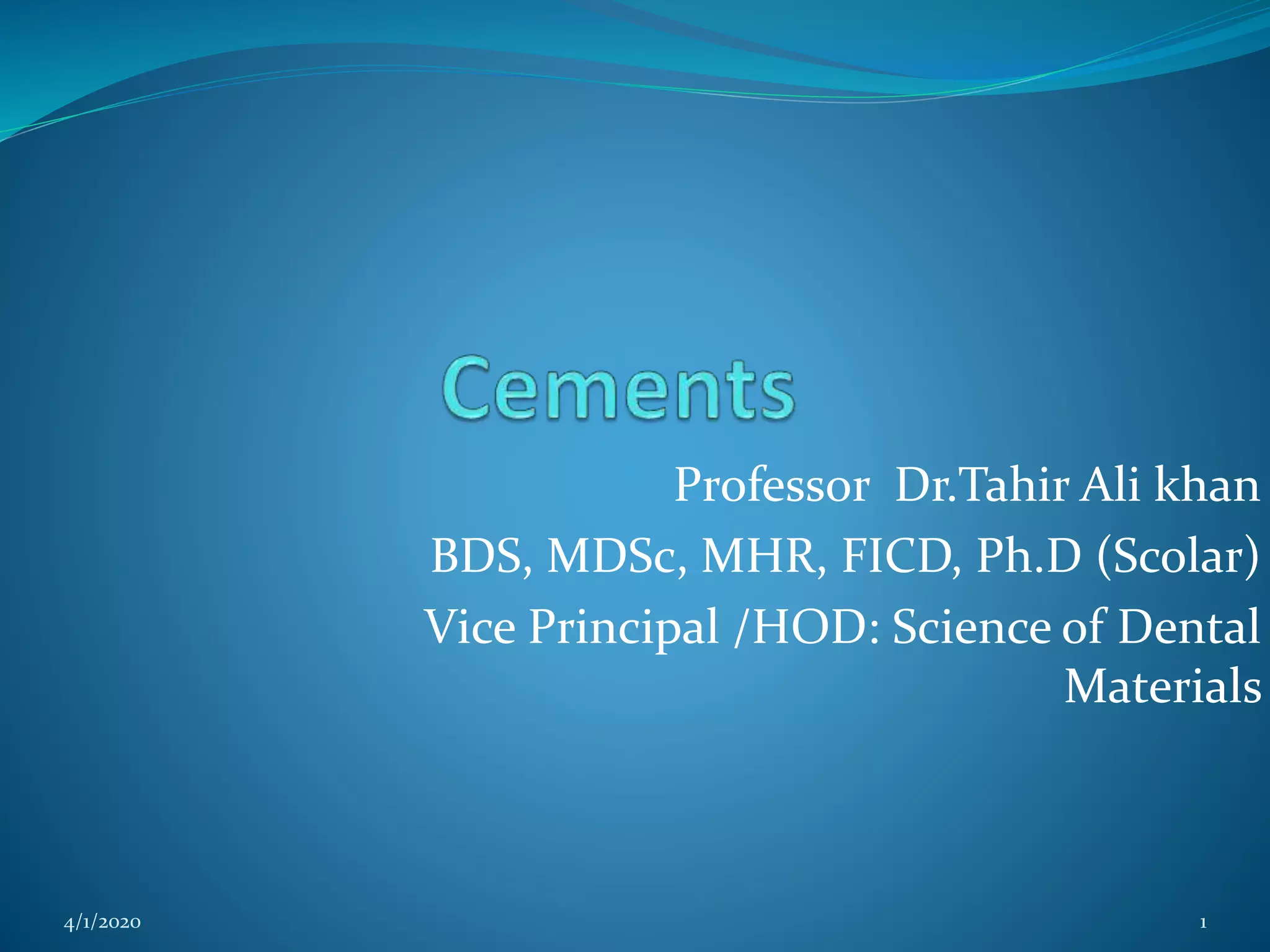 Lecture 1 cements | PPTX