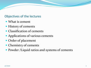 Lecture 1 cements | PPTX