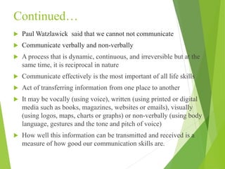 Lecture 1 Communication Theory | PPTX