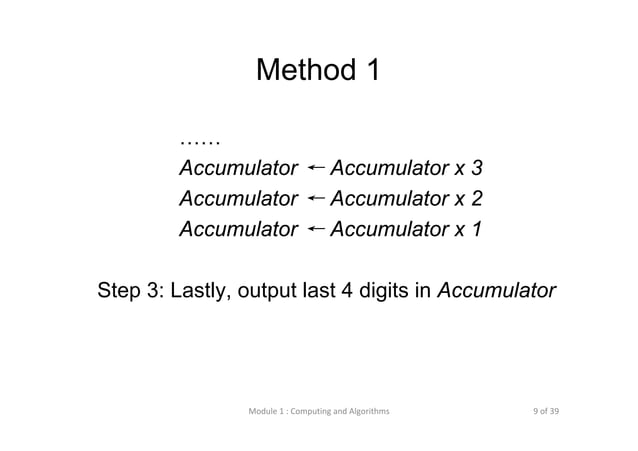 Lecture 1 Computing And Algorithms Ppt 5046