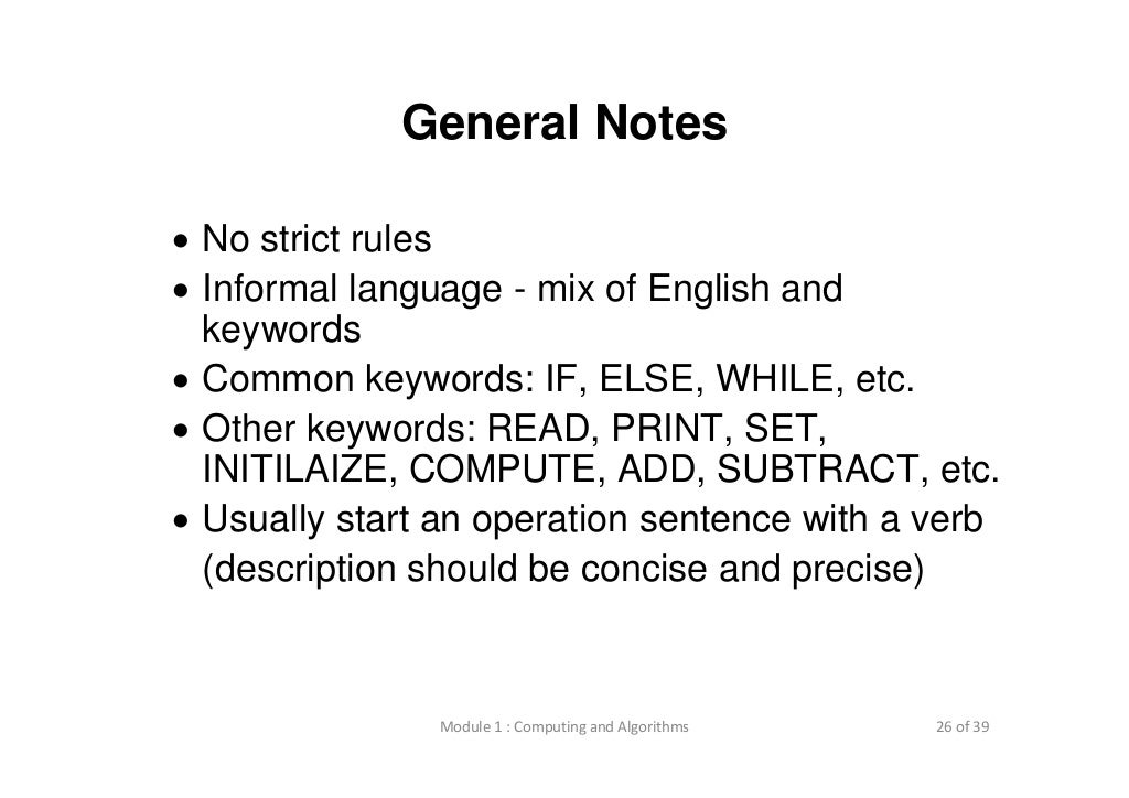 Lecture 1 Computing And Algorithms