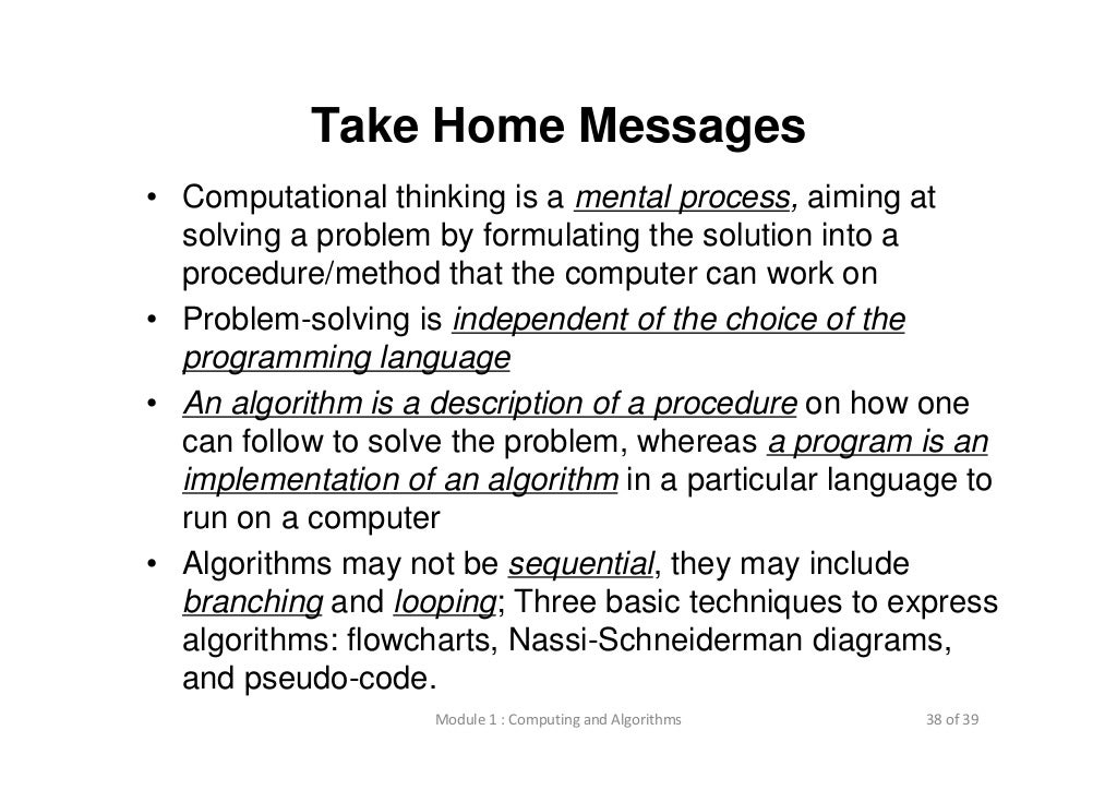 Lecture 1 Computing And Algorithms