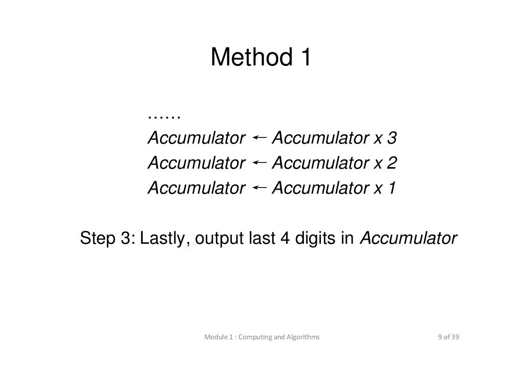 Lecture 1 Computing And Algorithms