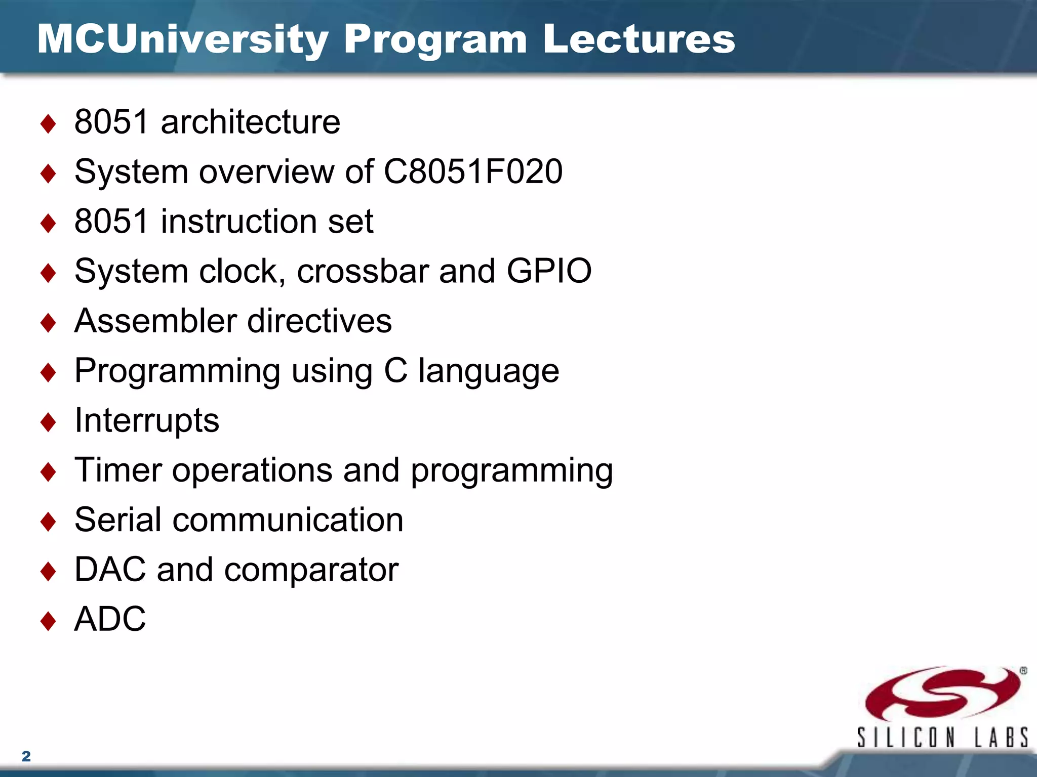 Lecture 1 Course Overview And 8051 Architecture Rv01 Ppt 