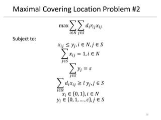 Integer programming for locating ambulances | PPT