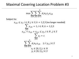 Integer programming for locating ambulances | PPT