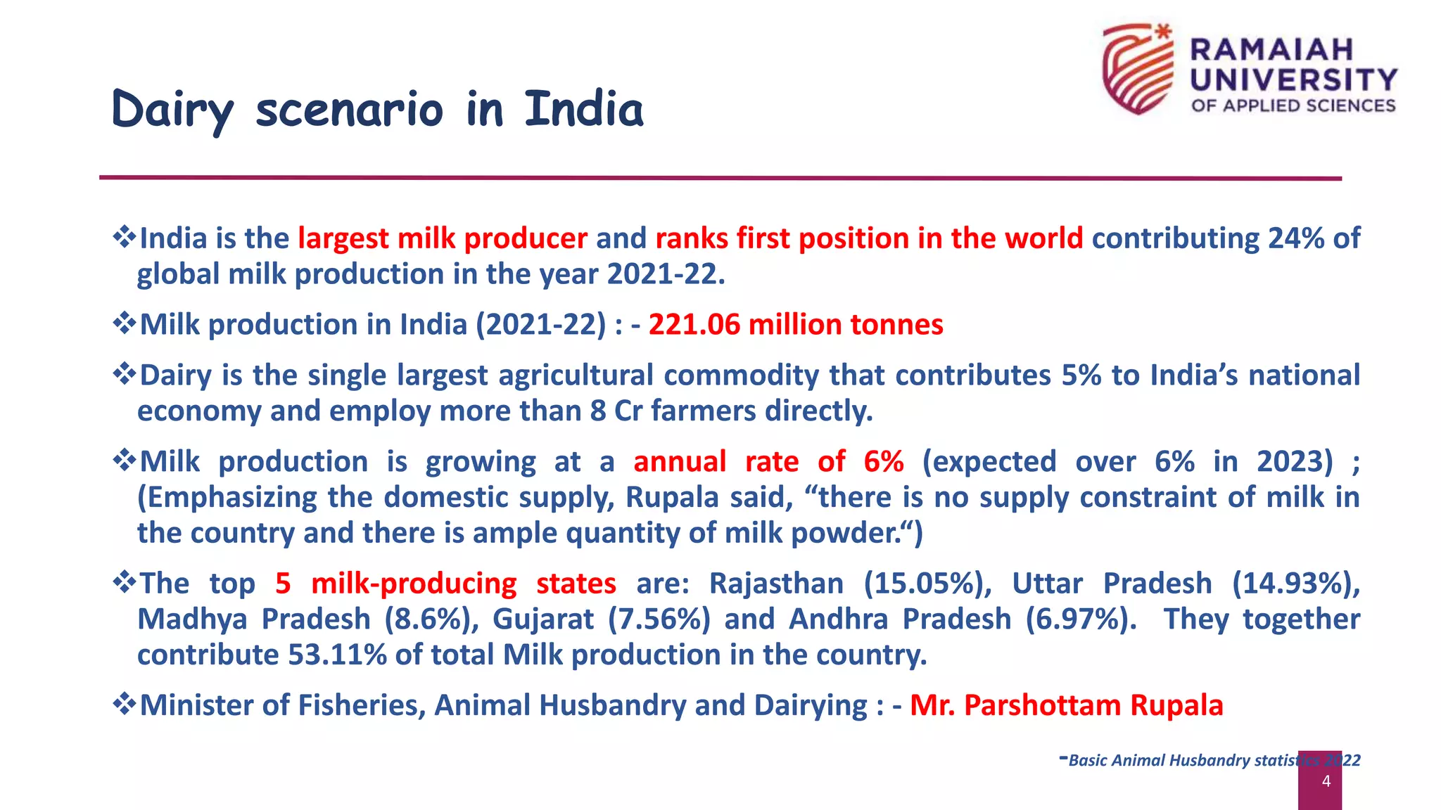 Lecture 1 Dairy scenario composition of milk.pptx