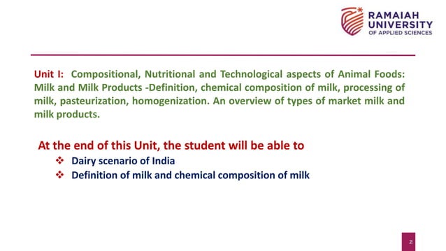 Lecture 1 Dairy scenario composition of milk.pptx