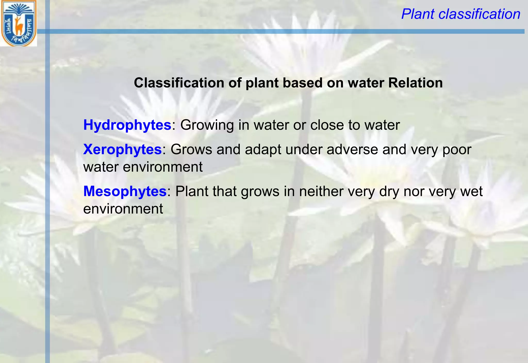 Lecture 1 definition, classification of marine hydrophytes | PPTX