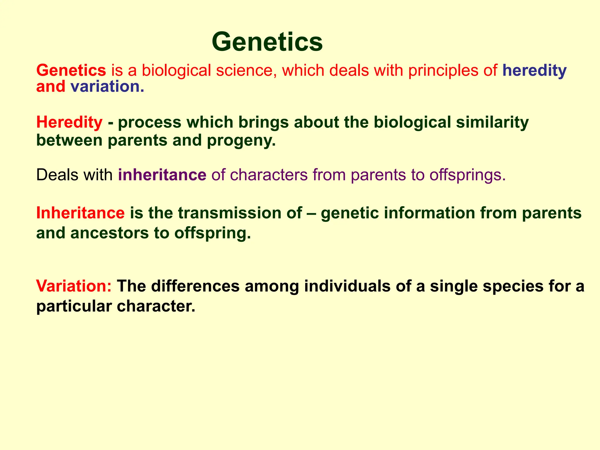 lecture 1 _ Definition of genetics, heredity, inheritance, cytology ...