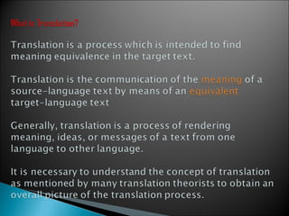 definition of translation | PPT