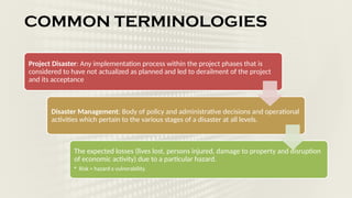 LECTURE 1 DISASTER MANAGEMENT PART 1 FOR EMS STUDENTS | PPTX